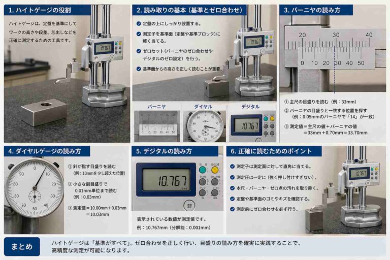 ハイトゲージの目盛り読み方完全ガイド | 切粉ラボ-Kiriko Lab-